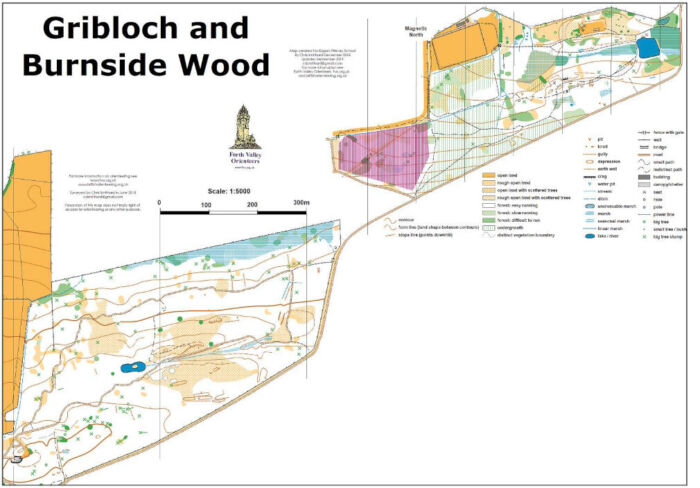 Gribloch & Burnside Woods Map - Forth Valley Orienteers